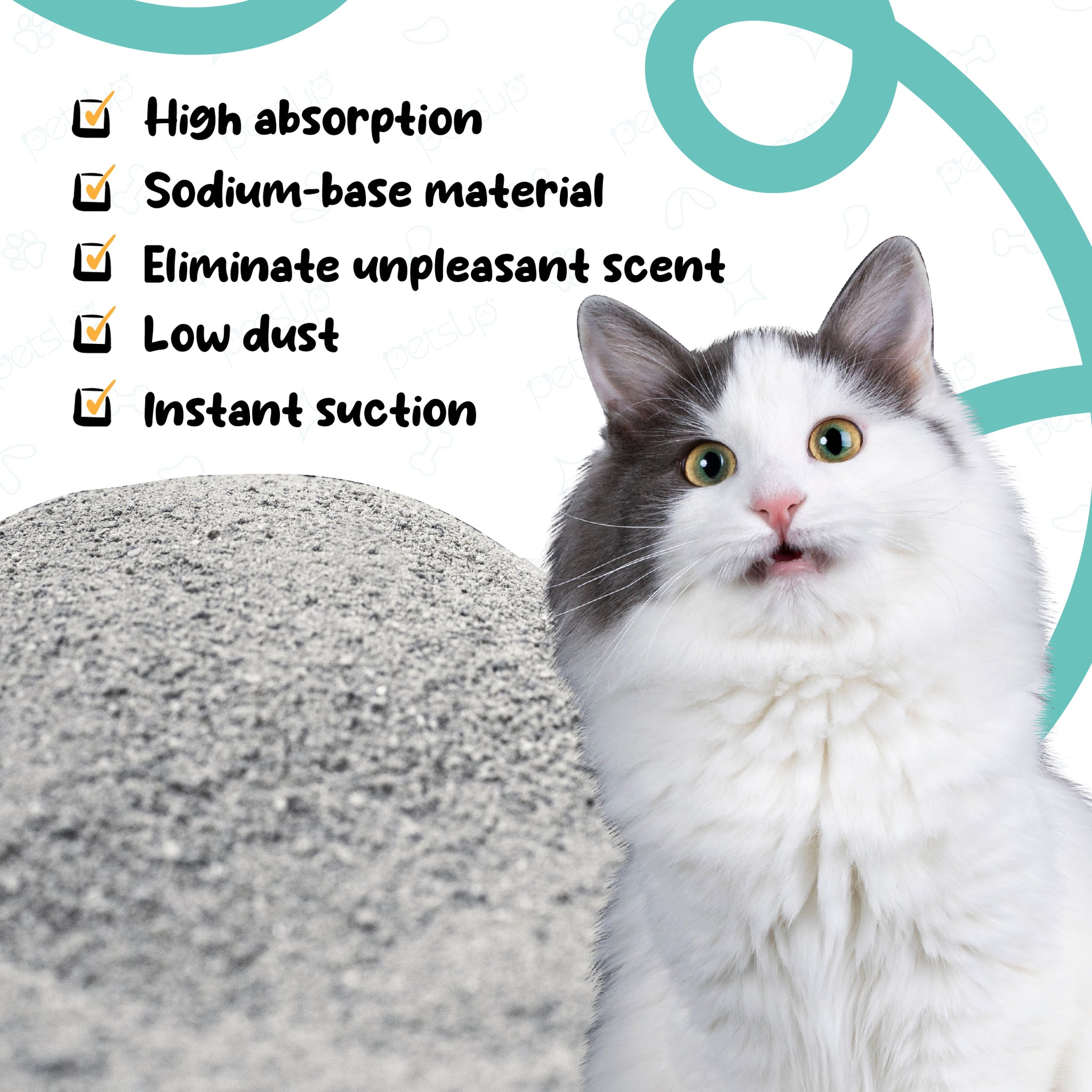 Petsup Mineral Cat Litter Sand 3 Kgs Odor Control High Absorbent