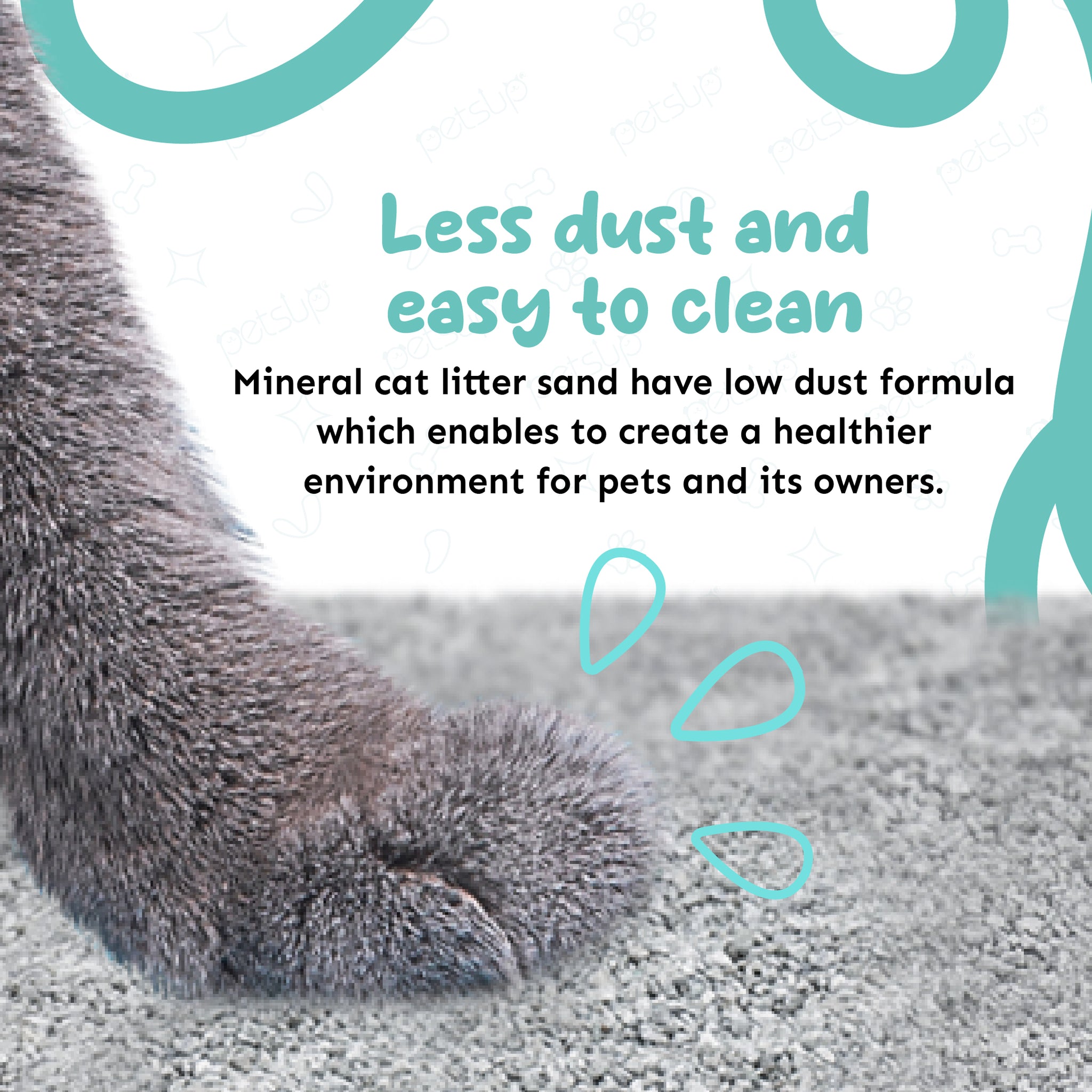 Petsup Mineral Cat Litter Sand 3 Kgs Odor Control High Absorbent